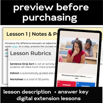 Adjectives -ed And -ing FREEBIE | Pre-Intermediate ESL For High School ...