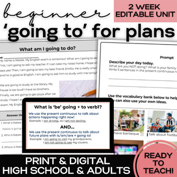 'Be Going To' Future Plans With Project - Newcomer High School & Adult ...